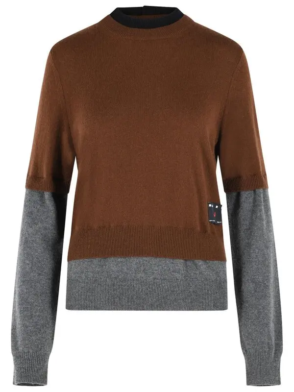 Marni Cashmere Layered Sweater - Brown