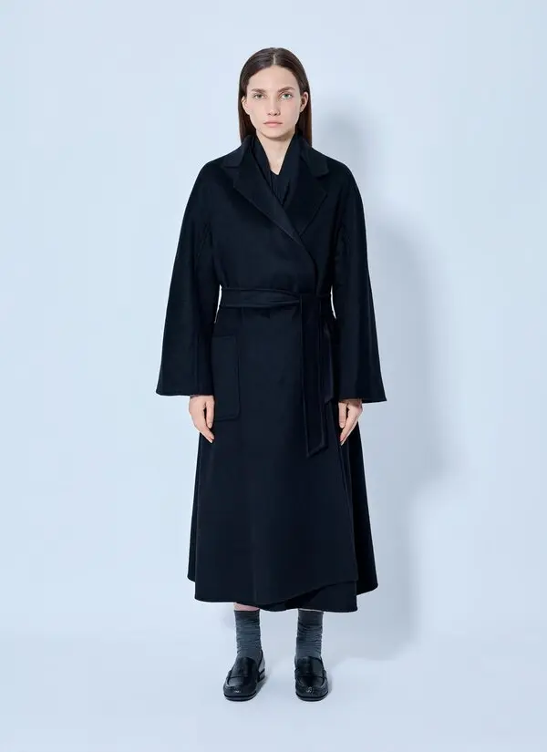 Max Mara Belted Cashmere Coat - Black