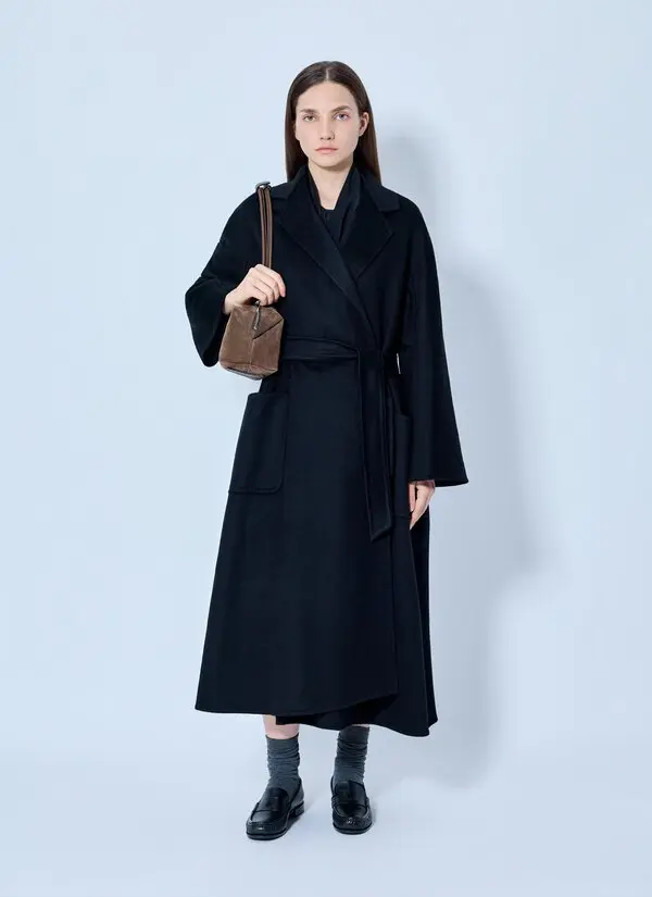 Max Mara Belted Cashmere Coat - Black