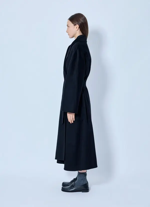 Max Mara Belted Cashmere Coat - Black