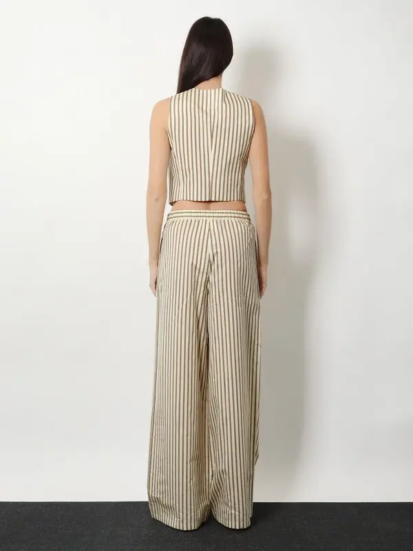 Max Mara Striped Cotton And Silk Vest - Cream