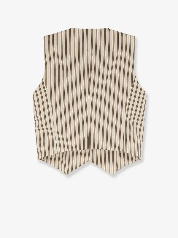 Max Mara Striped Cotton And Silk Vest - Cream