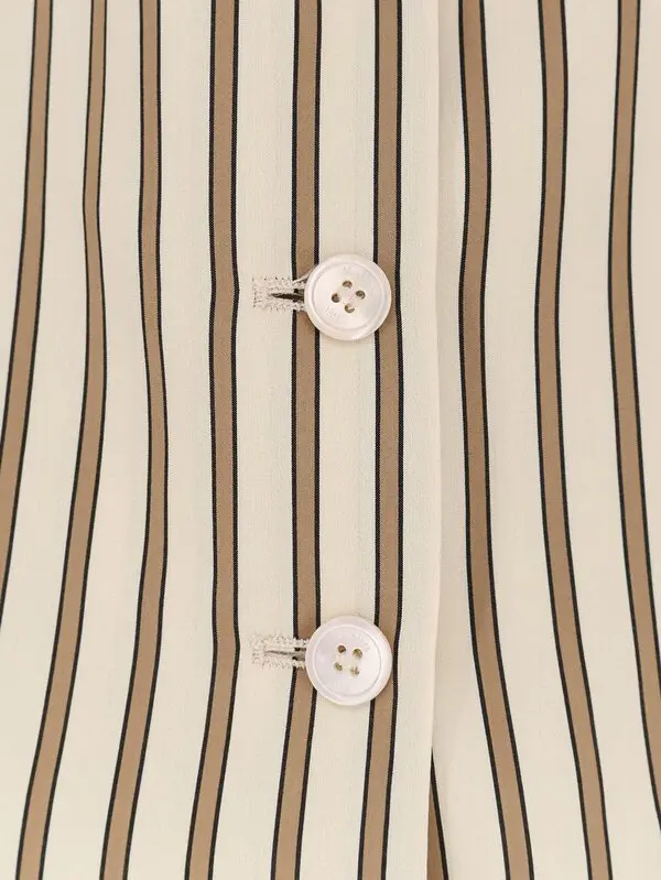 Max Mara Striped Cotton And Silk Vest - Cream