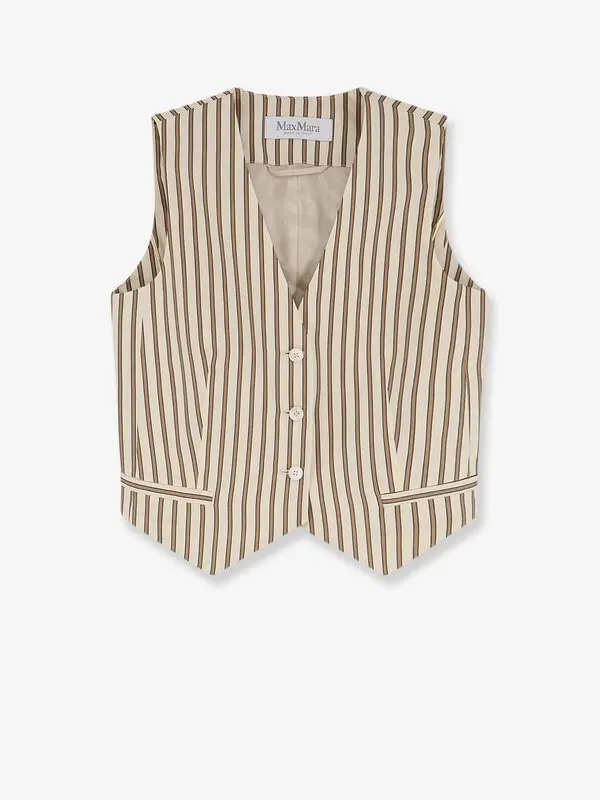 Max Mara Striped Cotton And Silk Vest
