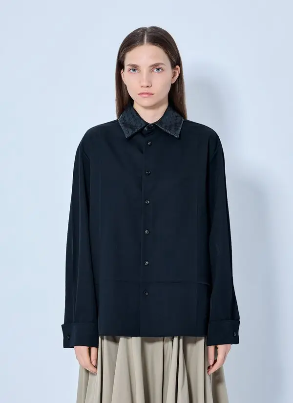 Bottega Veneta Light Wool Twill Shirt - Black