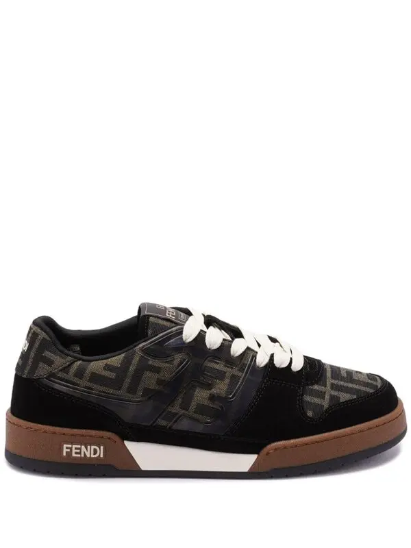 Fendi Ff Jacquard And Suede Match Sneakers