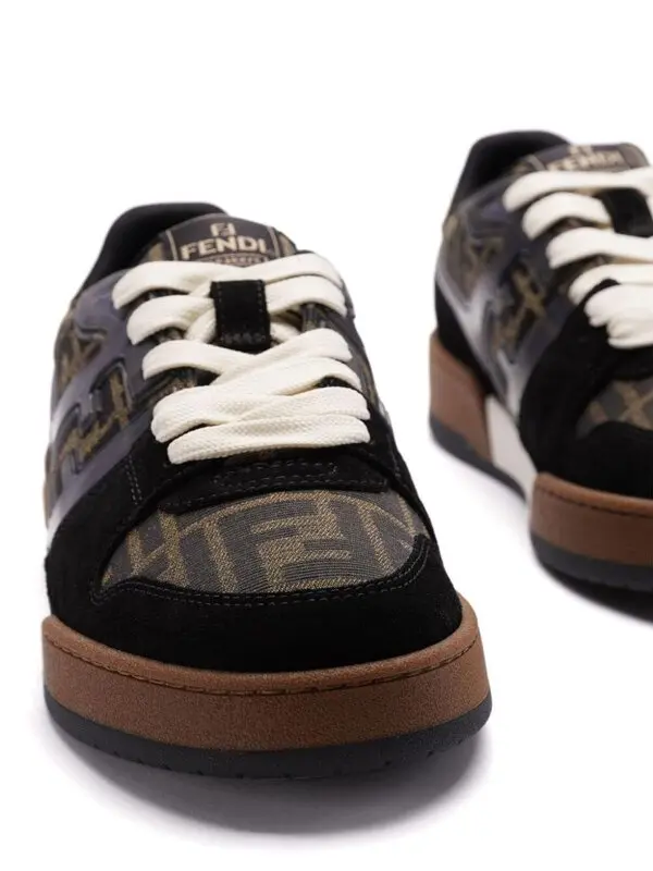 Fendi Ff Jacquard And Suede Match Sneakers