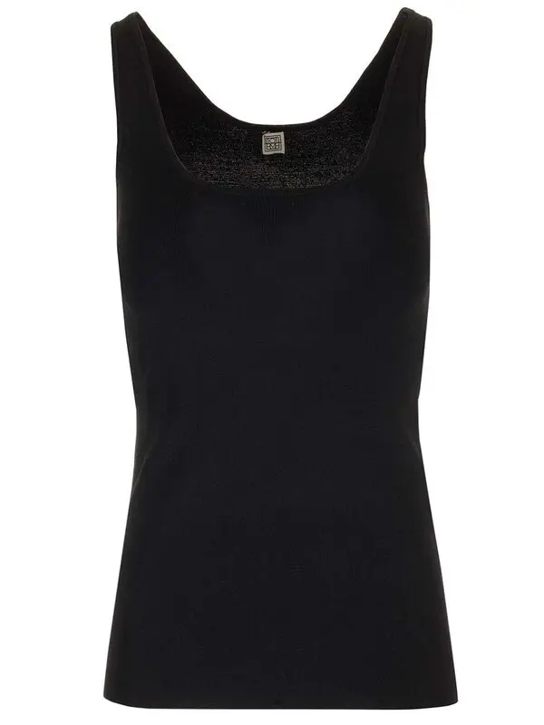 TOTEME Compact Knit Tank - Black