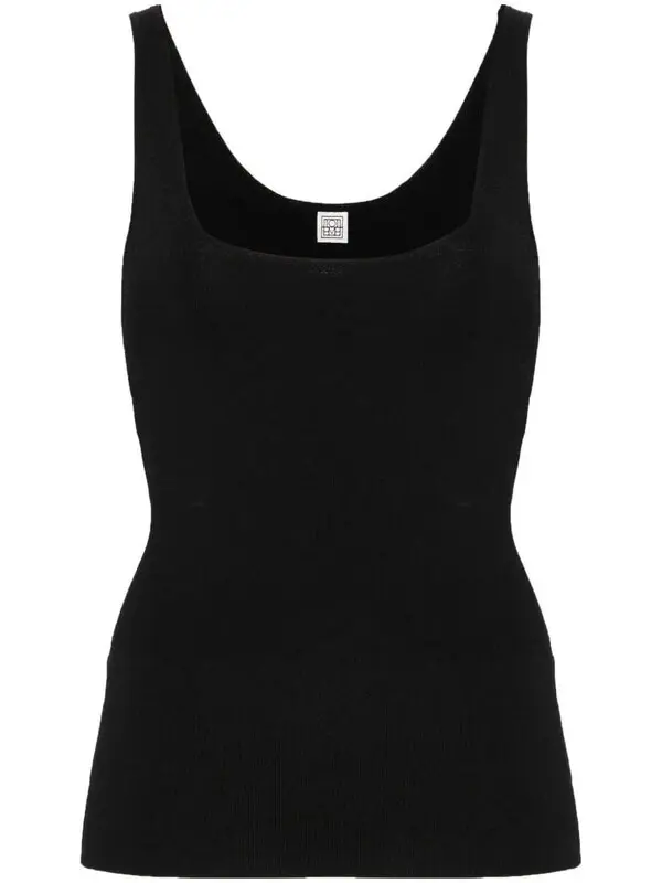 TOTEME Compact Knit Tank - Black