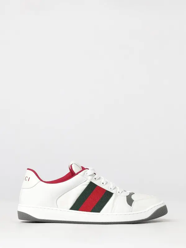 Gucci Nylon And Leather Sneakers - White