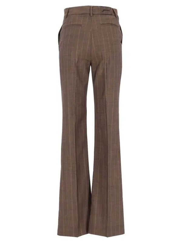 GANNI Pinstriped Wool Trousers