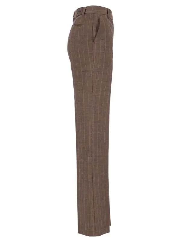 GANNI Pinstriped Wool Trousers