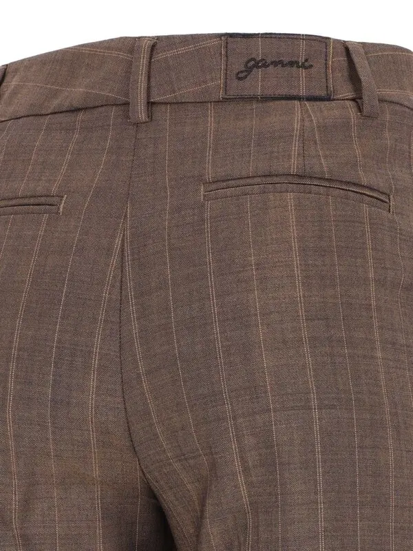GANNI Pinstriped Wool Trousers