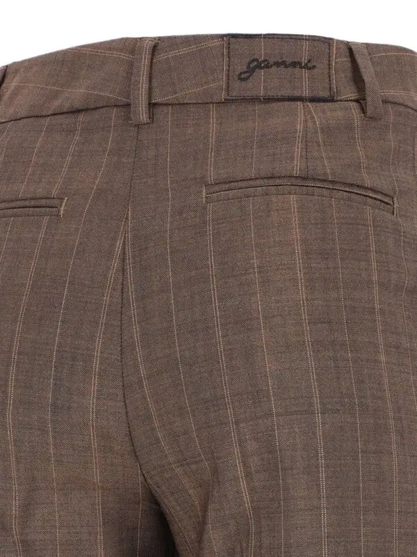 GANNI Pinstriped Wool Trousers