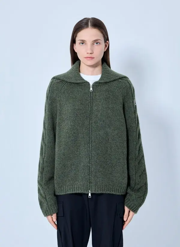 Moncler Zipped Ribbed Knit Sweater - Multicolor