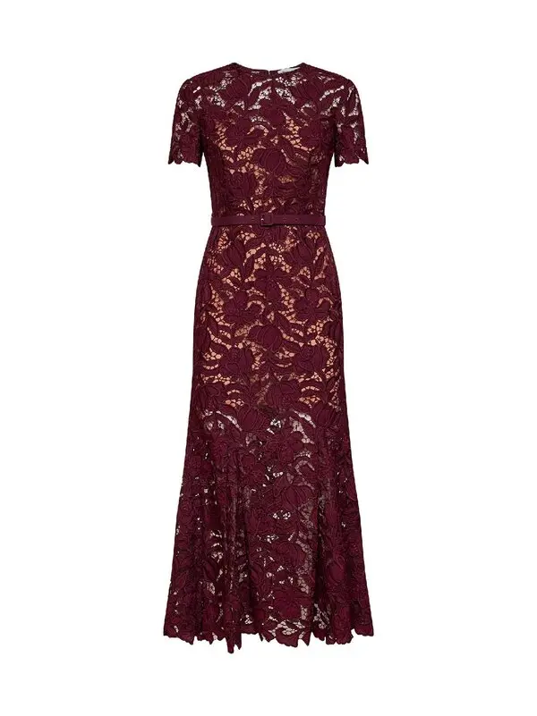 SELF-PORTRAIT Macramé Lace Dress - Multicolor