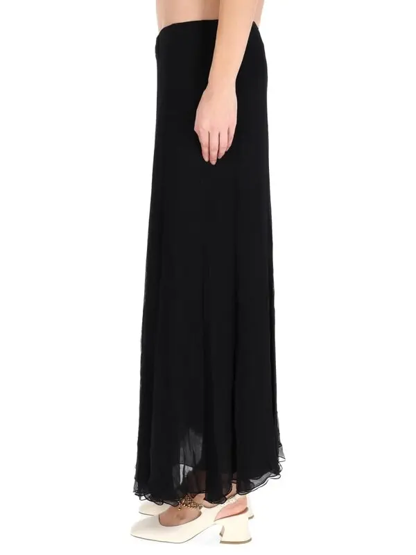 Chloé Silk Muslin Maxi Skirt - Black