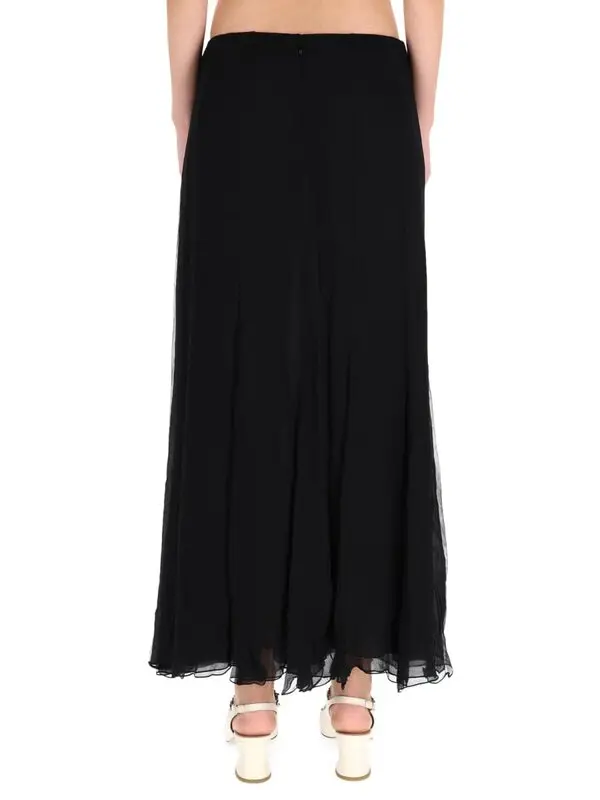 Chloé Silk Muslin Maxi Skirt - Black