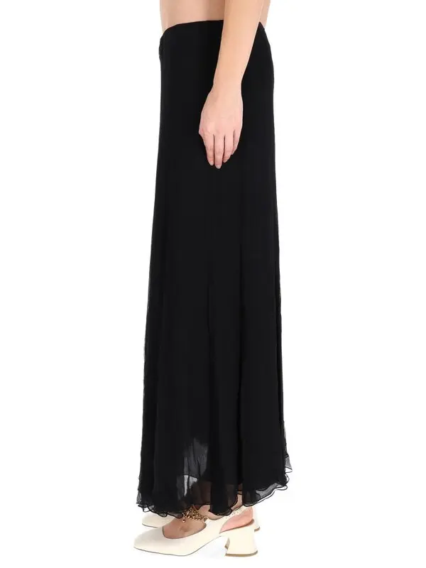 Chloé Silk Muslin Maxi Skirt - Black