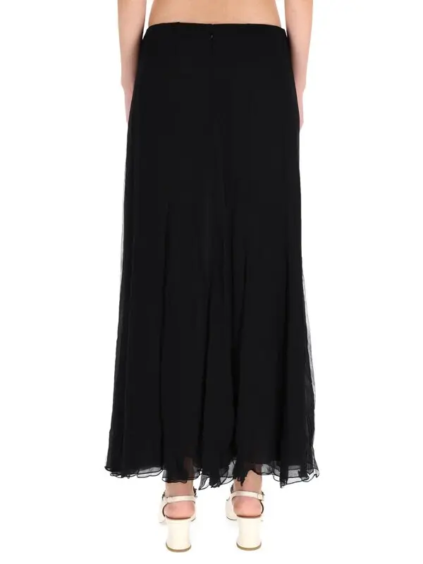 Chloé Silk Muslin Maxi Skirt - Black