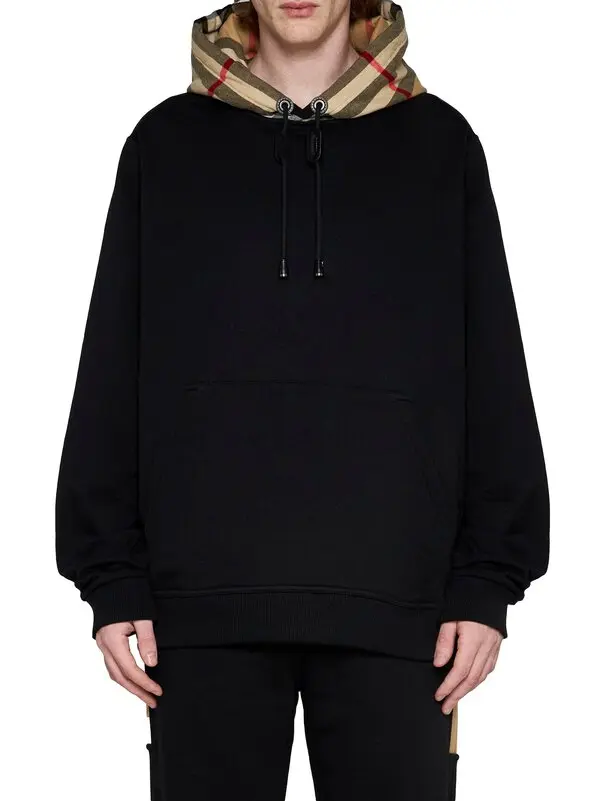 Burberry Checked Cotton Hoodie