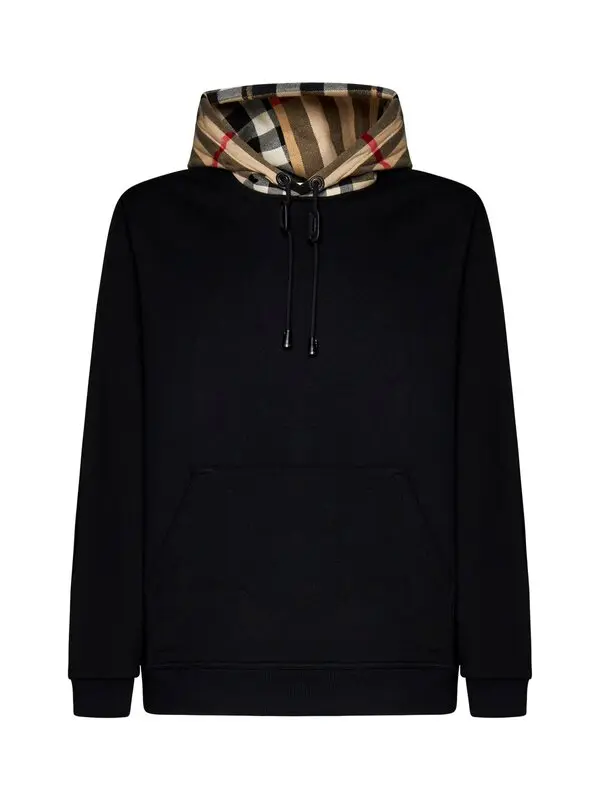 Burberry Checked Cotton Hoodie - Multicolor