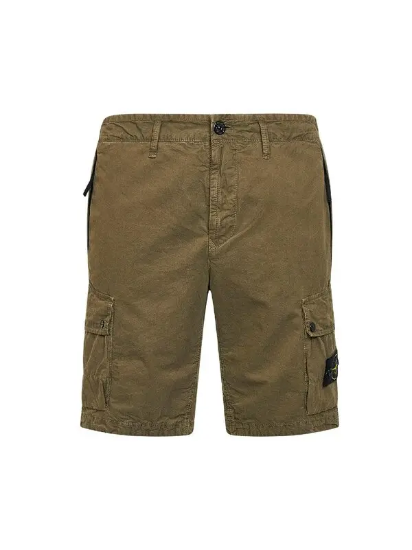 Stone Island Organic Cotton Twill Cargo Bermuda Shorts - Multicolor