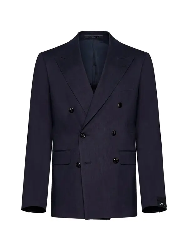 Tagliatore Linen And Wool-blend Double-breasted Blazer