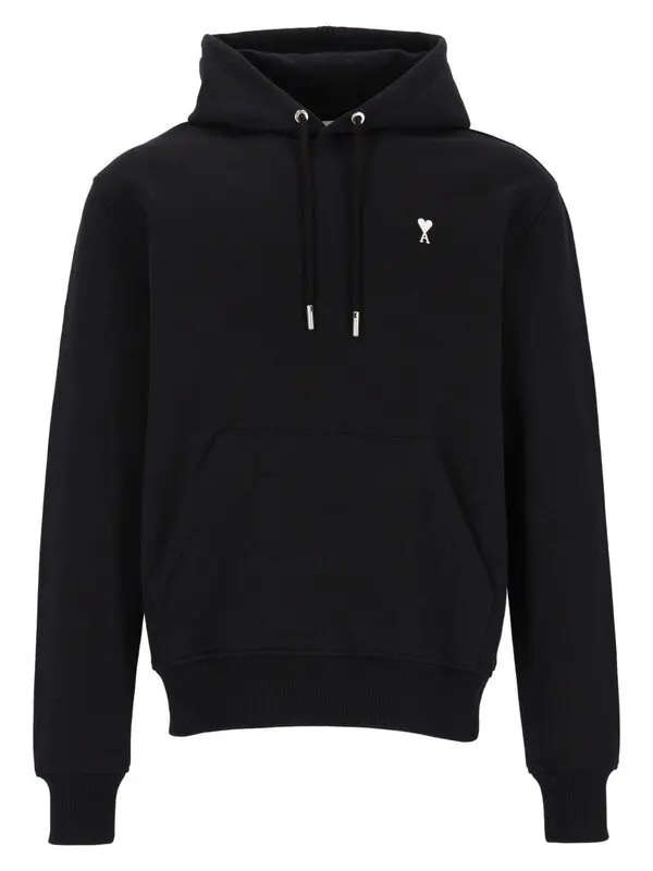 AMI Paris Cotton Hoodie - Black