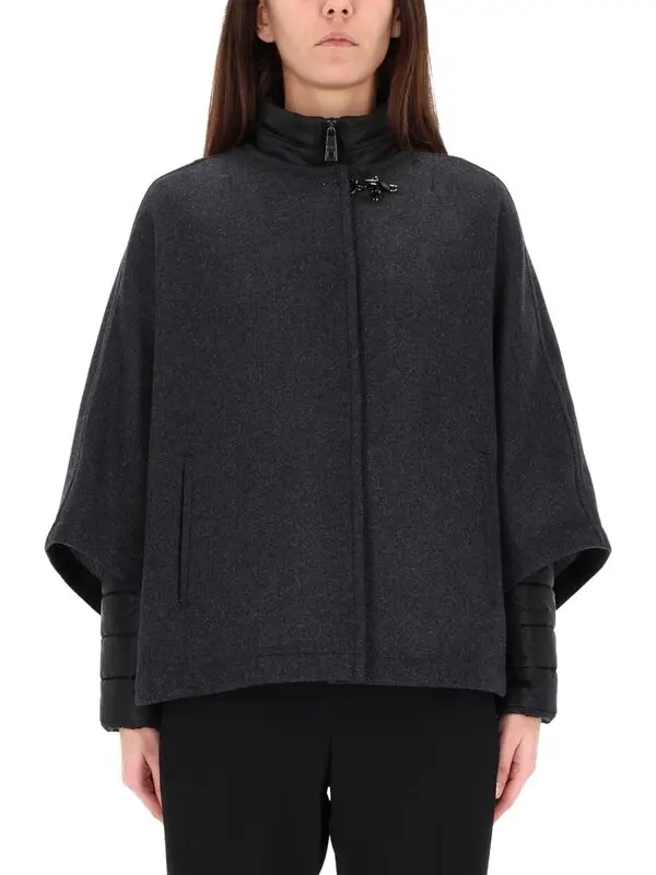 FAY Double Face Cape - Gray
