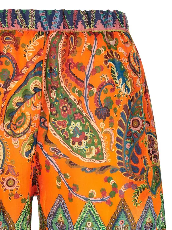 Etro Ramie Shorts - Orange