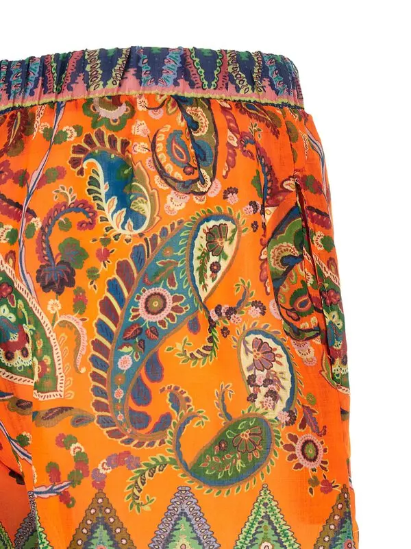 Etro Ramie Shorts - Orange