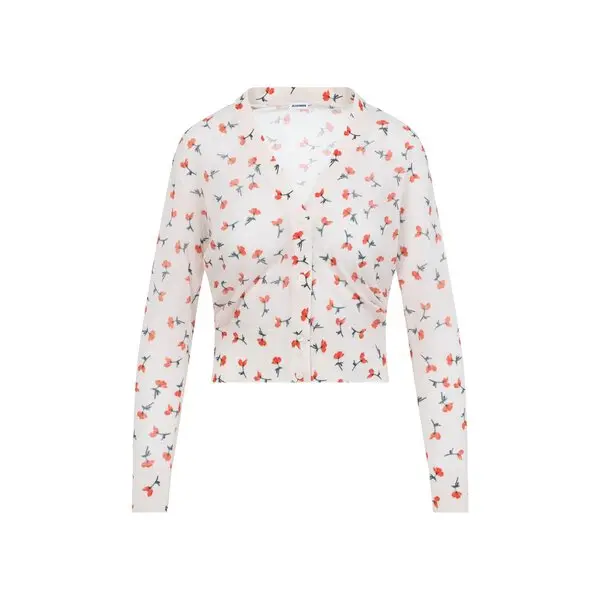 JIL SANDER Floral Print V-neck Cardigan - Multicolor