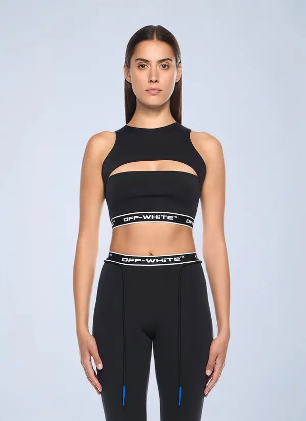 Off-White Logo Motif Cut Out Top - Black