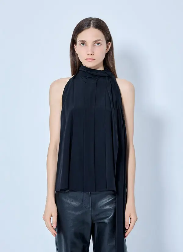 Max Mara Pleated Halter Top