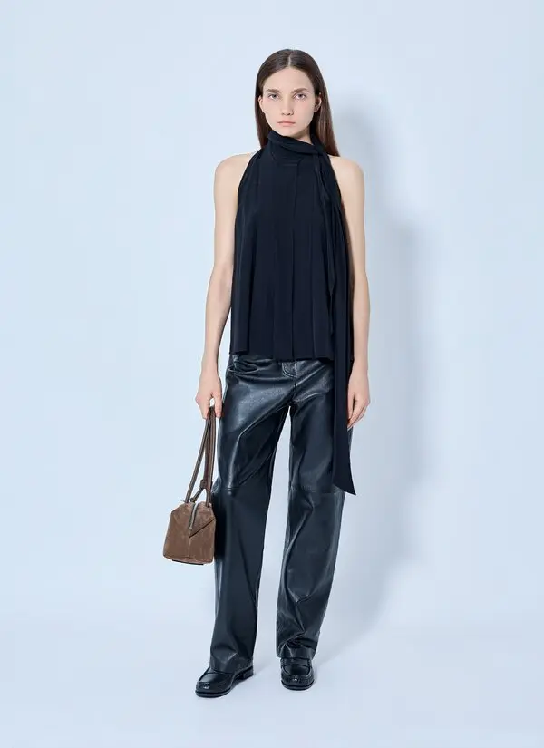 Max Mara Pleated Halter Top