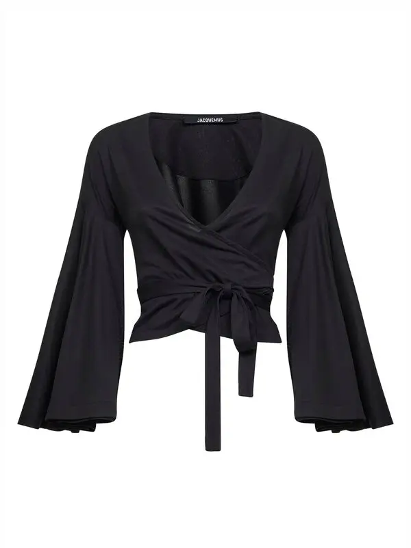 Jacquemus Wrap Top With Godet Sleeves - Multicolor