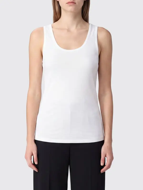 Max Mara Sleeveless U-neck Top - White