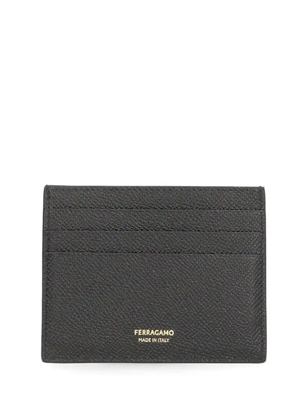 FERRAGAMO Gancini Credit Card Holder - Black