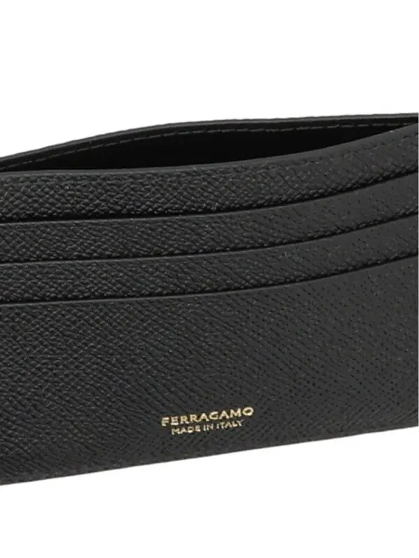 FERRAGAMO Gancini Credit Card Holder - Black