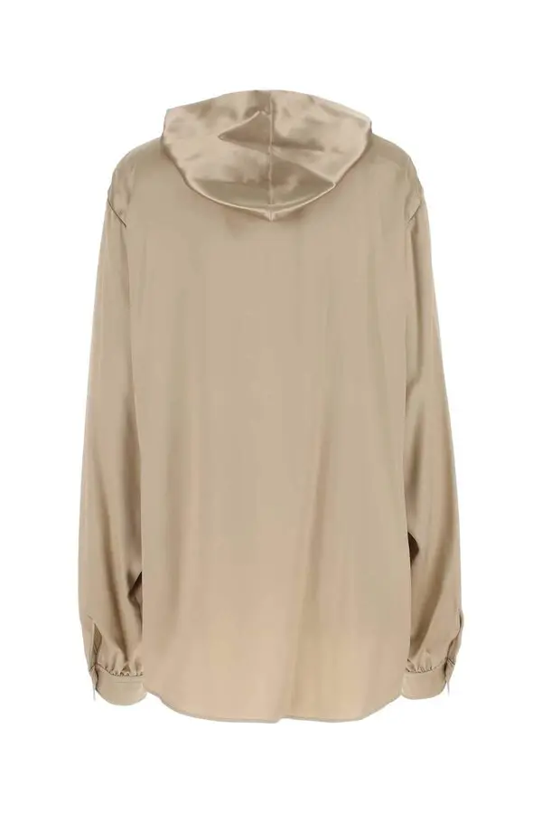 Balenciaga Satin Oversize Shirt - Brown