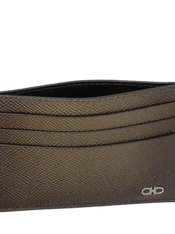 FERRAGAMO Gancini Credit Card Holder - Brown