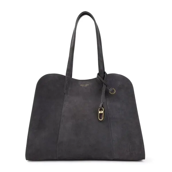 Giorgio Armani Suede Shoulder Bag - Gray