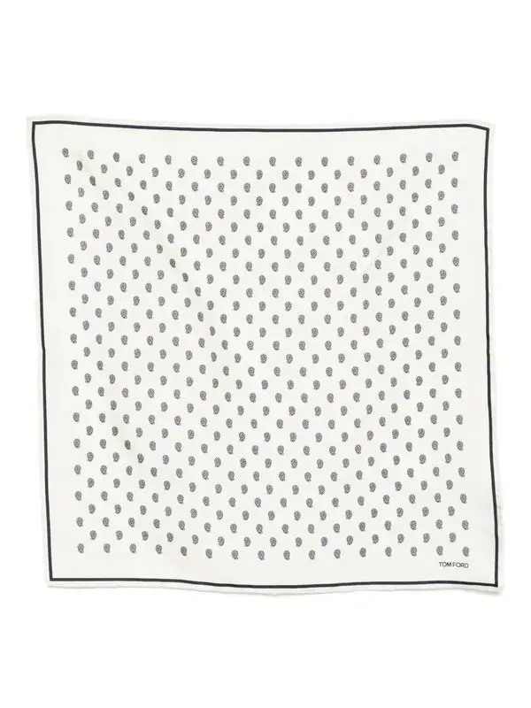 TOM FORD Silk Pocket Square - White