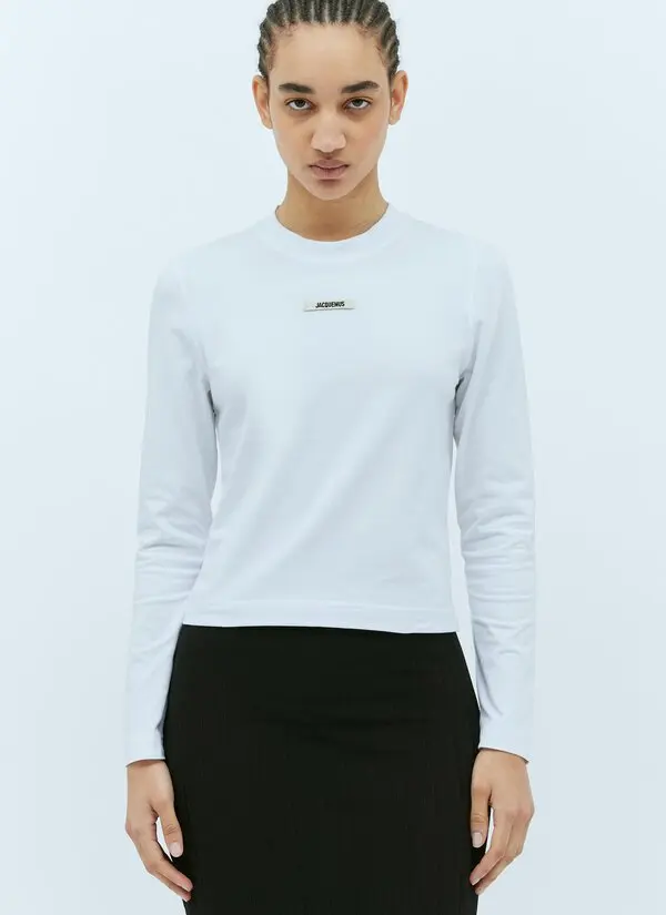 Jacquemus Cotton Jersey Long Sleeve T-shirt - White