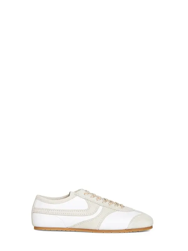 Dries Van Noten White Nappa Leather Sneakers With Suede Details - Multicolor