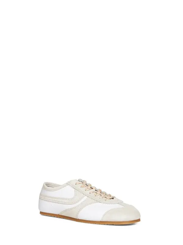 Dries Van Noten White Nappa Leather Sneakers With Suede Details - Multicolor