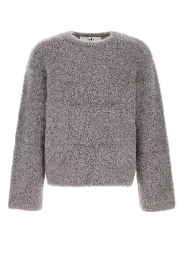Séfr Stretch Mohair Blend Jermaine Sweater - Gray