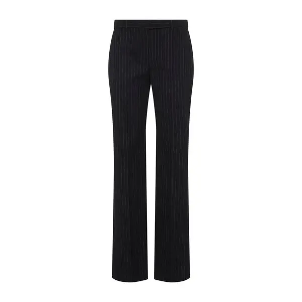 Alexander McQueen Pinstripe Lurex Pants - Black