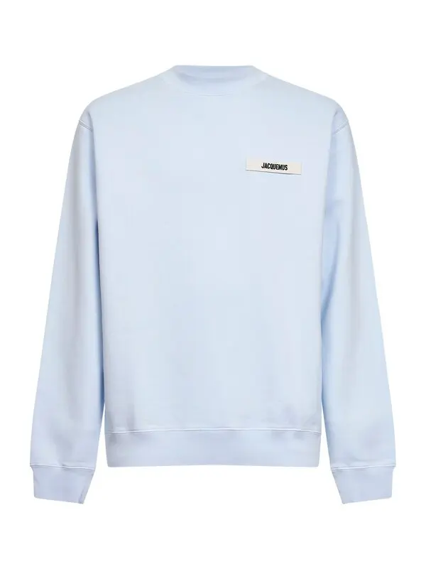 Jacquemus Light Blue Organic Cotton Fleece The Gros Grain Sweatshirt - Multicolor